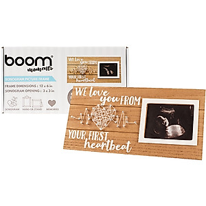 boom moments Sonogram Picture Frame | Keepsake Baby Ultrasound Frame | Gift for Expecting Parents | Nursery Décor | Baby Gift | We Love You From Your First Heartbeat