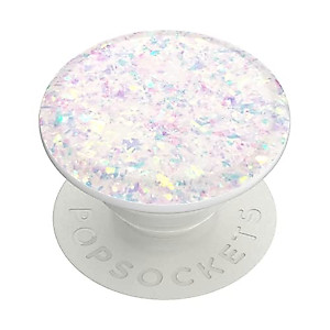 PopSockets Phone Grip with Expanding Kickstand, Glitter PopGrip - Confetti White