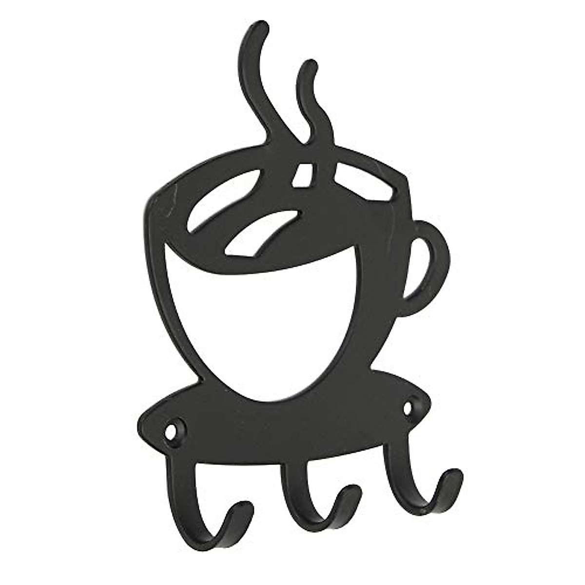 Shineweb Metal 3-Hook Key Holder Rack Coffee Cup Shape Hanger Wall Mount Home Office Organizer Wall Decor