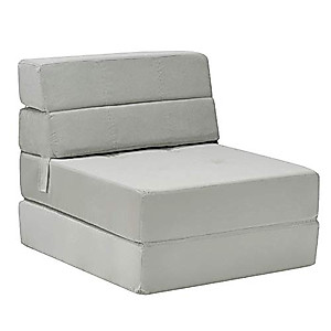 Giantex Convertible Sofa Bed, Floor Couch Sleeper, Folding Futon Guest Bed, Modern Chaise Lounge Upholstered Padded Cushion, Large Accent Chair Living Room Bedroom Gray