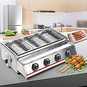 LOYALHEARTDY Propane Griddle, Portable Barbecue Cooker with 4 Grill Burners, Stainless Steel Polished Flat Top Grill for Camping Picnics Outdoor Use Patio Garden, 22.8(L) X 16.5(W) X 7.7(H)