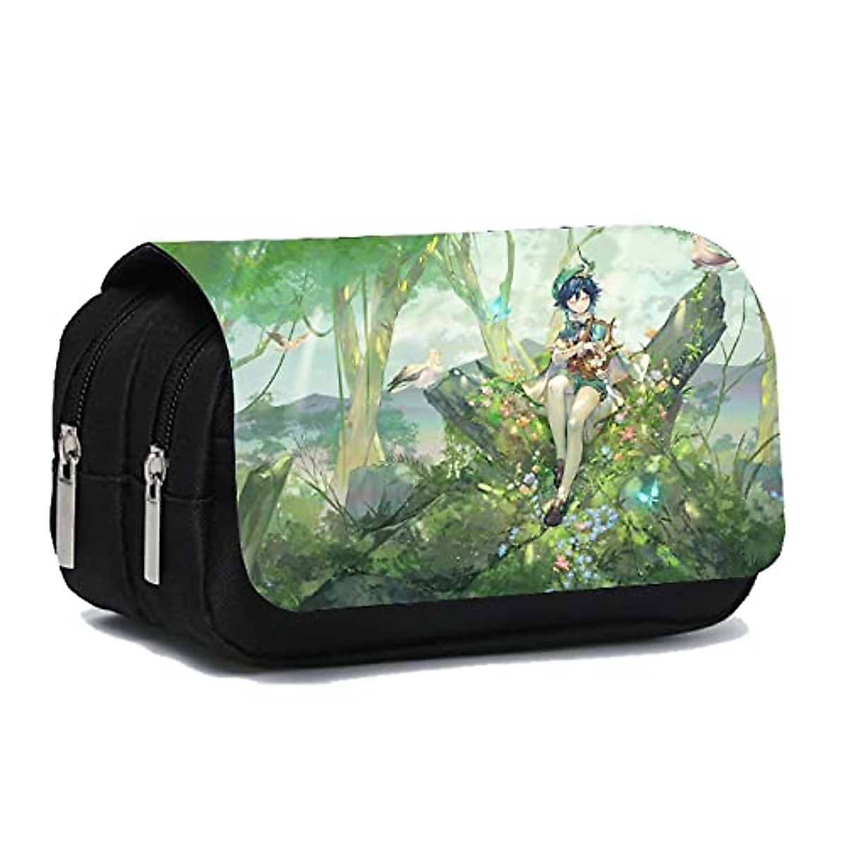 Pencil Case Genshin Impact Big Capacity Pencil Pouch，kawaii Large Storage High Capacity Bag for with Zipper Office College School Durable Pen Carrying Case （Venti）