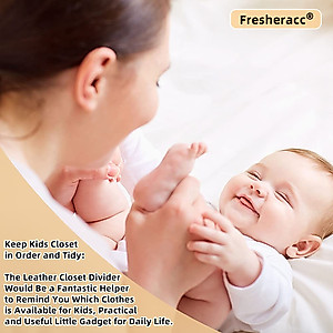 FresherAcc Baby Closet Dividers, 7 Packs Baby Clothes Organizers Nursery Decor, Unisex Boy Girl Wardrobe Size Age Organizer Dividers with Sizes Newborn to 18-24 Months (White One-7)