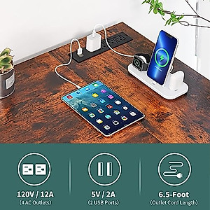 Yoobure L Shaped Desk with Storage Shelves 47 Inch Computer Desk with Outlets & USB Ports Home Office Desk with Monitor Stand Corner Desk for Small Space Study Table Small Desk L Desk with Storage Bag