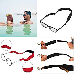6 Pack Neoprene Glasses Straps Floating Sunglasses Eyeglass Strap Anti Slip Sports Safety Eyewear Retainer Holder for Adults Summer Water Sports Fishing Biking Hiking Rock Climbing Outdoor Adventures