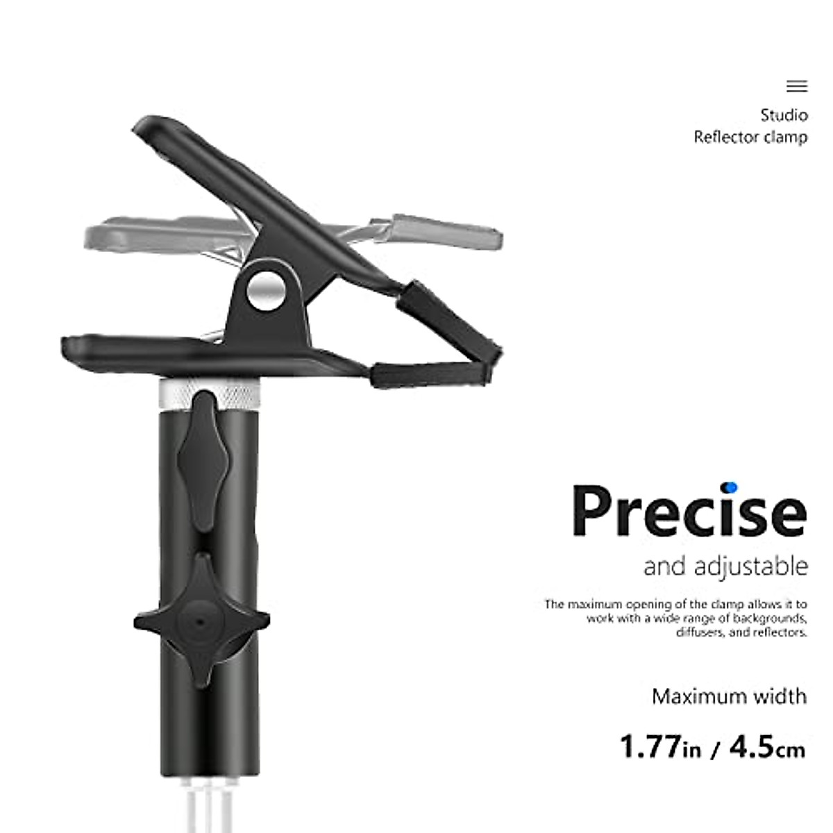 NEEWER Photo Studio Heavy Duty Metal Clamp Holder with 5/8" Light Stand Attachment for Reflector