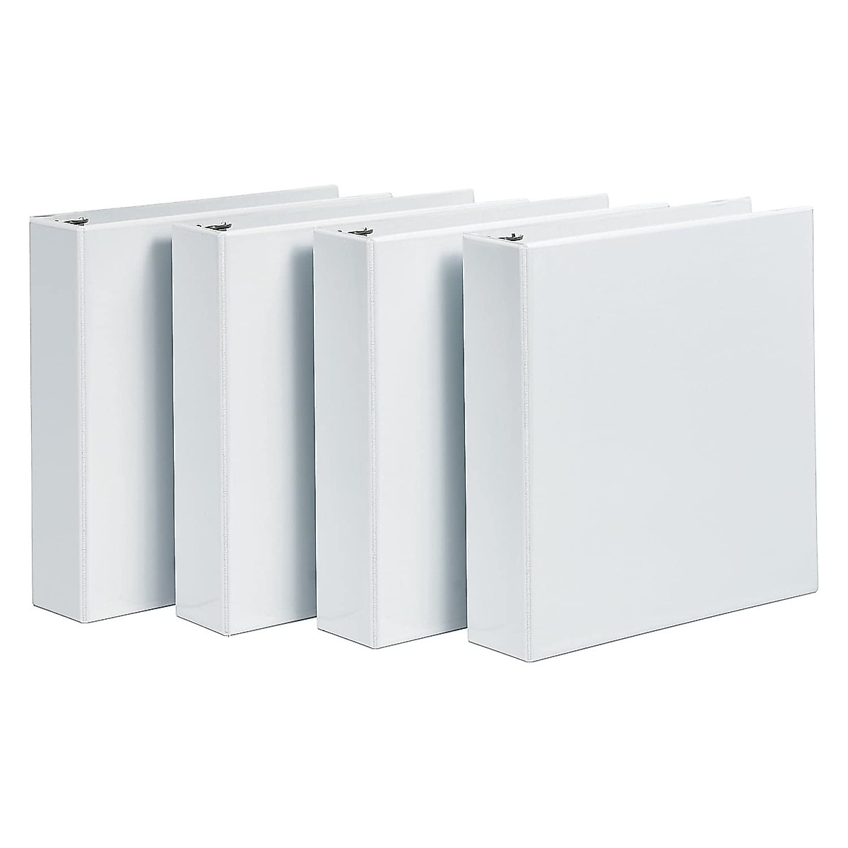 Avery Durable View 3 Ring Binder, 2 Inch Slant Rings, 4 White Binders (17032)