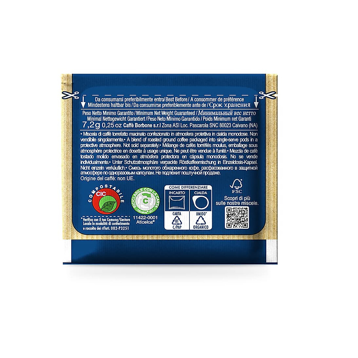 Caffe Borbone 150 Single Served Espresso Coffee Pods, Blue Blend with Refined Taste, Powerful Character and Intense Aroma, Roasted and Freshly Packaged in Italy