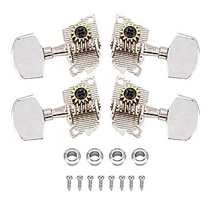 Ukulele Tuning Pegs, 2L2R Classical Style Ukulele Tuning Pegs Machine Heads for Ukulele DIY Parts (Silver)