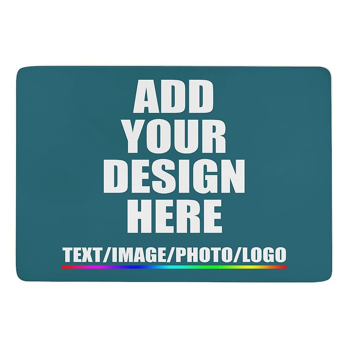 YTEBSIUA Custom Funny Welcome Doormat Personalized Logo Photo Text Door Mats Decorative Entrance Floor Mat Non-Slip Indoor Outdoor Rug Housewarming,60x40inch Blue Green