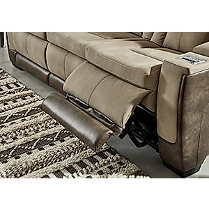 Signature Design by Ashley Next-Gen DuraPella Power Reclining Sofa with Adjustable Headrest, Sand