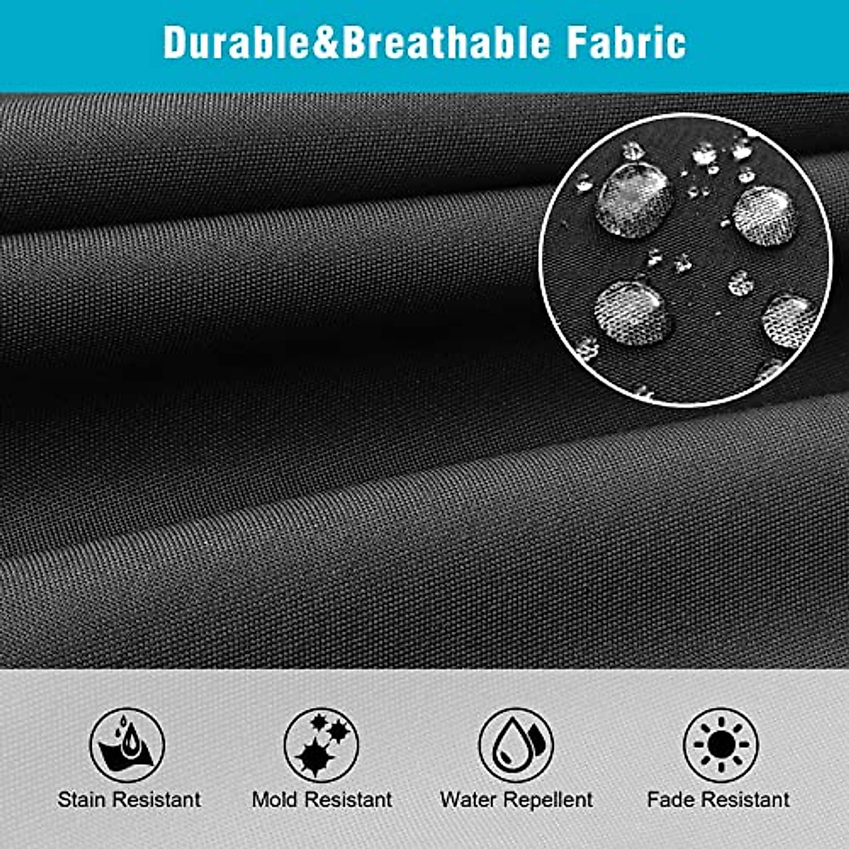 GUEGLSA Outdoor Cushion Covers 24x22x4, Patio Cushion Slipcovers Replacement, High UV Resistant Replacement Cushion Covers, Set of 2, Black