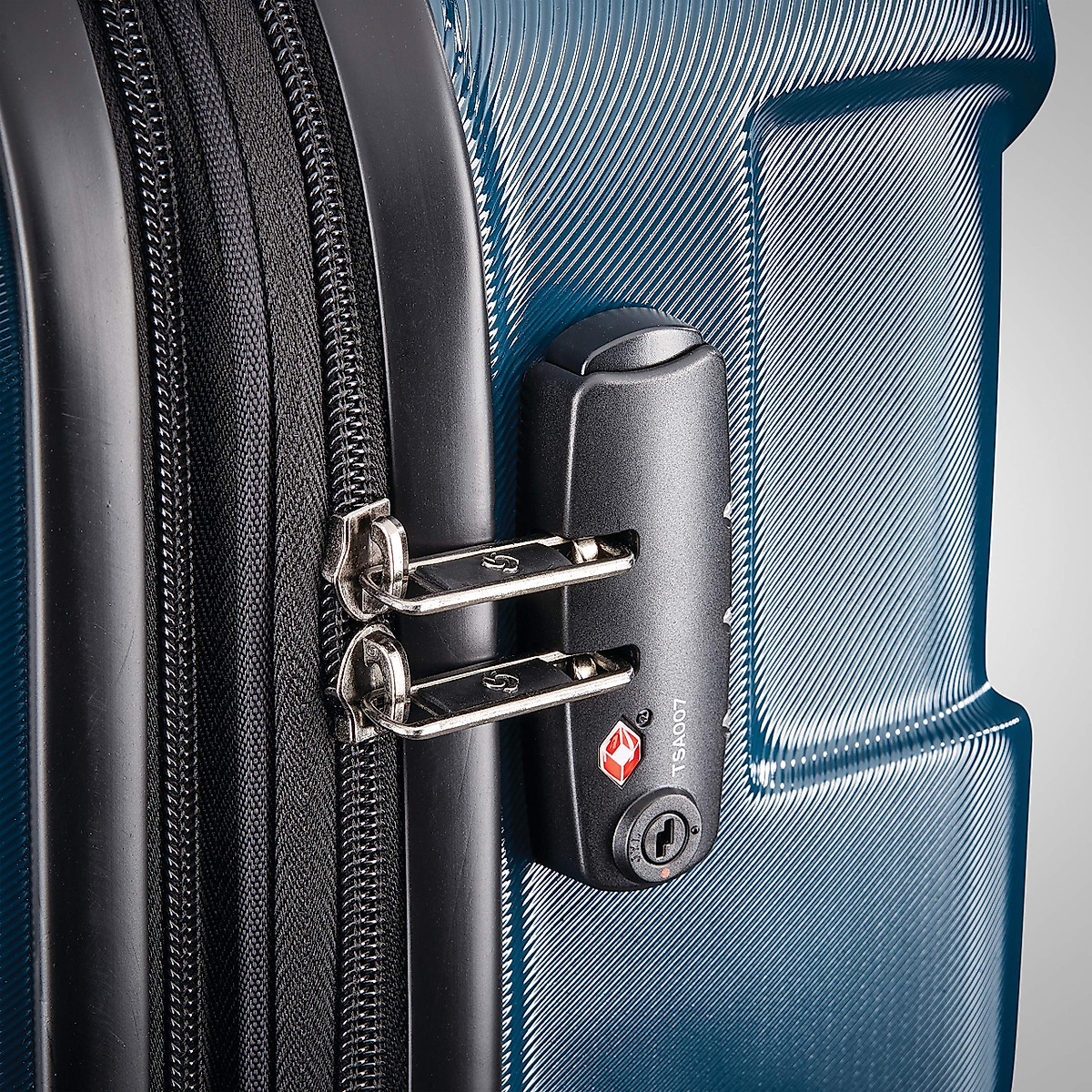 Samsonite Centric Hardside Expandable Luggage with Spinner Wheels, Teal, Checked-Large 28-Inch