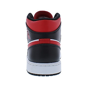Nike Men's Air Jordan 1 Mid Shoes, White/Black-red, 11.5