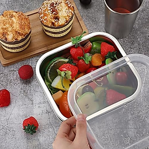 Suttmin 8 Pcs Hotel Pan 1/6 Size Steam Table Pan with PP Plastic Lid Stainless Steel Food Containers with Lids Restaurant Pans Food Prep Pan Anti Clogging Steamer for Buffet Party(6" Deep)