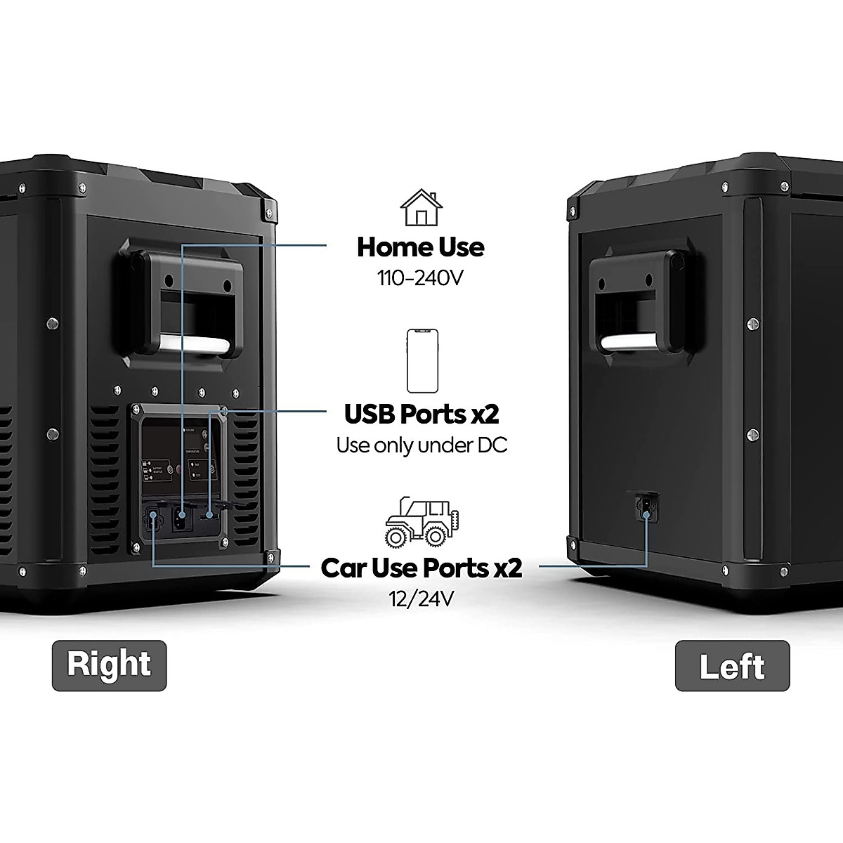 ICECO VL75 Pro 79.2 Quarts Dual Zone Portable Refrigerator with SECOP Compressor, Multi-directional Lid, Dual USB & DC 12/24V, AC 110-240V | Compact Refrigerator | For Car, Home, RV | With EC Cord