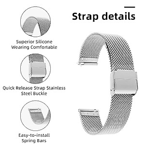 GEZHUCAO Smartwatch Bands (21MM, SILVER)
