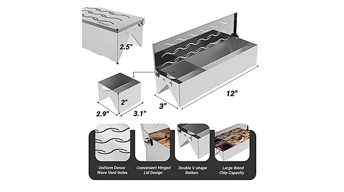 Skyflame Stainless Steel Smoker Box for BBQ Grilling