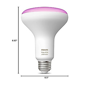 Philips Hue 468942 Single Premium BR30 Smart Bulb Downlight for 5-6 inch recessed cans, 16 million colors (Hue Hub Required, Works with Alexa), Old Version, White and Color Ambiance