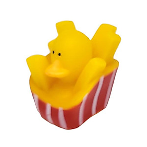 Cool Rubber Ducks (2") Standard Size. (12 Pack) Cute Duck Bath Tub Pool Toys. (Fast Food Rubber Duckies)