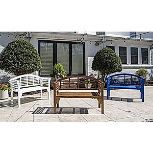 Decor Therapy Terra Wood Outdoor Bench, White