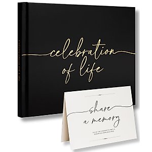 Lamare Funeral Guest Book for Memorial Service - in Loving Memory Funeral Guest Book | Celebration of Life Guest Book with Memory Table Sign & Back Pocket - Guest Sign in Book for Funeral Service