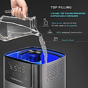 Top Fill Cool Mist & Warm Mist Humidifier for Large Room Home Bedroom Living Room 4L Big Capacity, Air Ultrasonic Humidifiers with Essential Oil Diffuser, Sleep Mode, Quiet for Baby