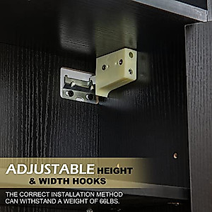 SUNTAGE Bathroom Wall Cabinet, Over Toilet Storage Cabinet w/2 Towel Bar, Paper Roll Holder & Adjustable Shelf in 9 Combinations, Medicine Cabinets Ideal for Bathroom, Living Room, Kitchen (Black)