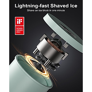 CROWNFUL Shaved Ice Machine, Snow Cone Machine with 2 Ice Cups, Ice Shaver Machine for Snow Cones, Snowballs, Frozen Cocktails and More, Easy to DIY with Snow Cone Syrup at Home