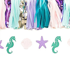 Mermaid Seashell Banner Garland Party Supplies for Kid Birthday Party Decoration