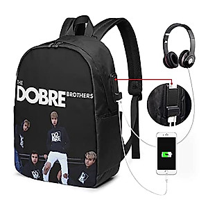 Dobre Brothers 17 Inch Laptop Backpack with USB Port Travel College School Backpack Bookbag Unisex