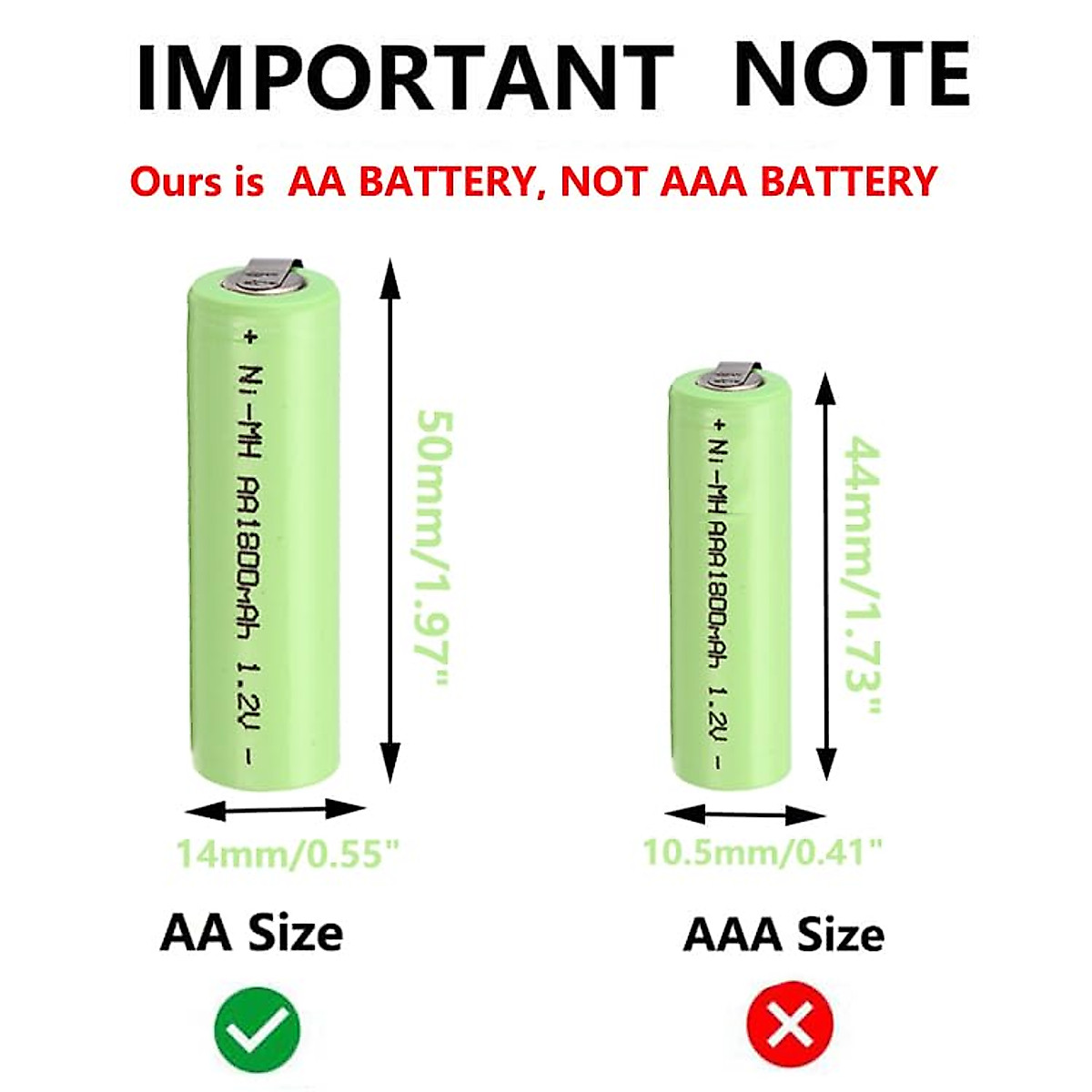 Windmax 5 x NiMH 1.2v AA 1800 mAh Electric Shaver Rechargeable Battery With Solder Tabs