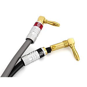 Sewell Silverback Right Angle Banana Plugs, 12 Pairs Quick Connect Gold Plated Speaker Plugs 90 Degree