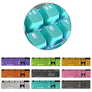 Trusway Gaming Mechanical Keyboard 104Pcs/Set PBT Universal Anti-Ghosting Backlit Key Keycaps for PC MacBook Laptop and More Update Version White