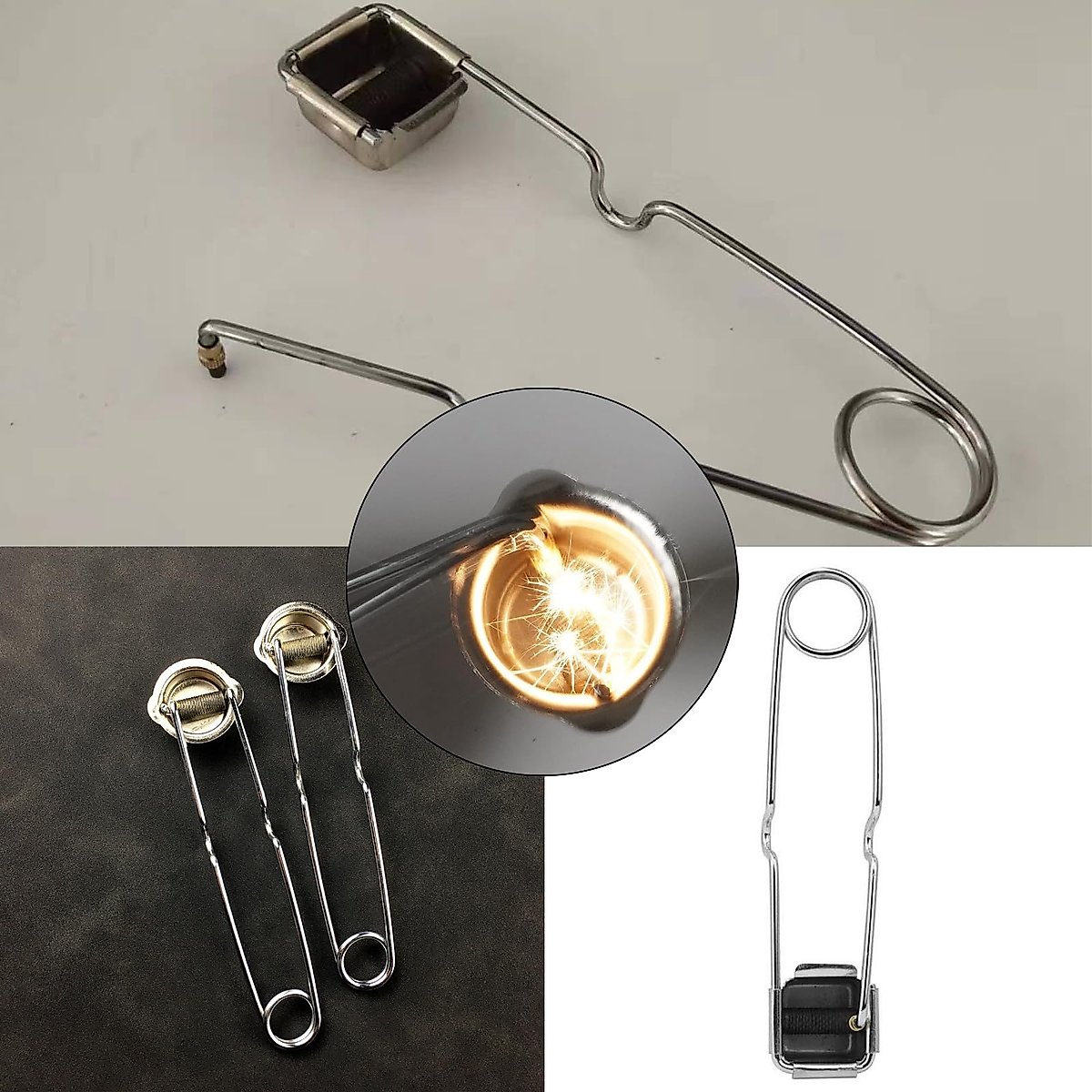 Flint Striker, 2pcs Flint Spark Lighters with 10 Extra Flint Replacements, Square and Round Nickel-Plated Steel Torch Strikers, Creative Igniter Flints for Welding Brazing Soldering,Camping,Lover