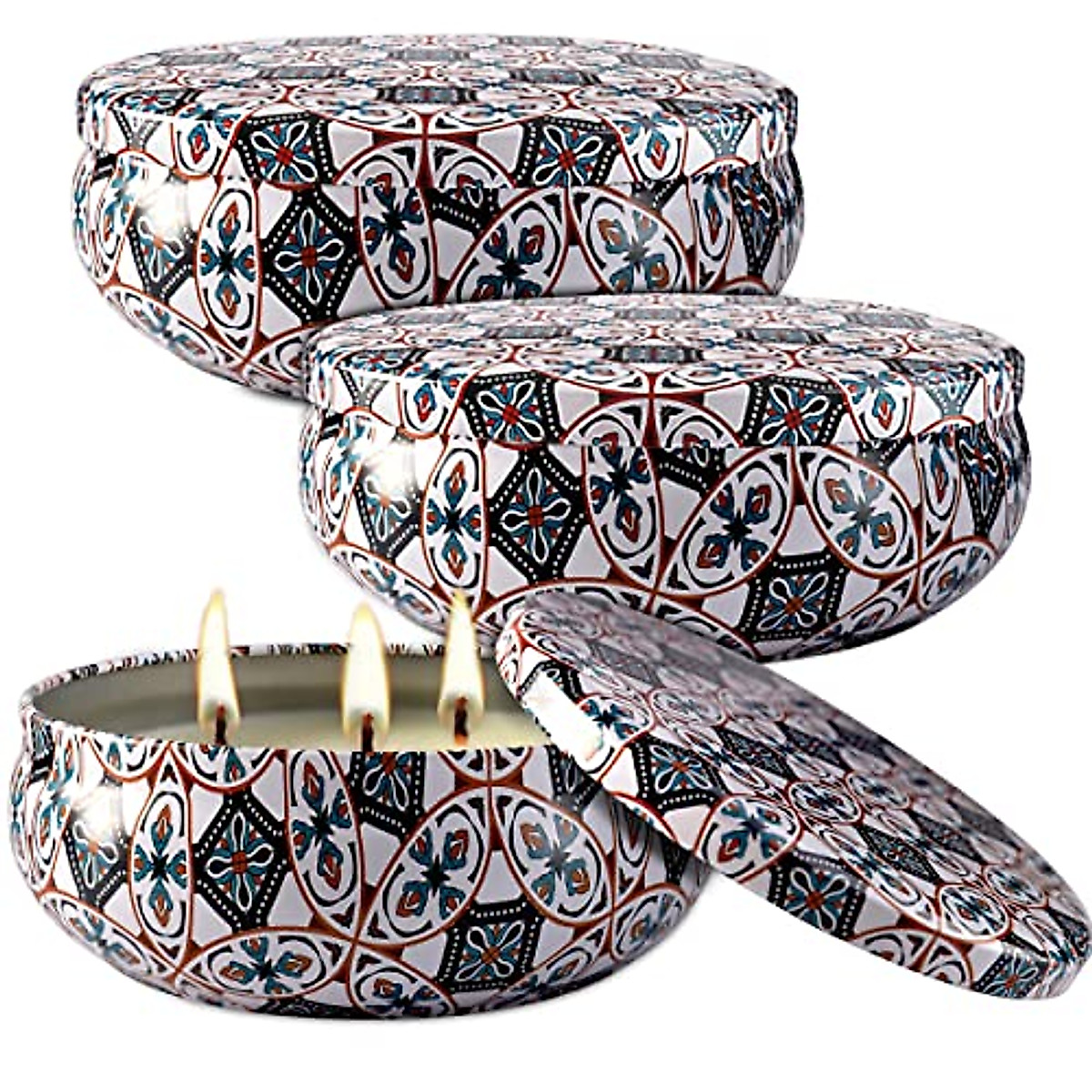 Topmeg YUCH Citronella Candles Set 3, 13.5 oz Each Scented Candle Natural Soy Wax, Outdoor and Indoor