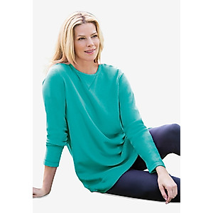 Woman Within Women's Plus Size Sherpa Sweatshirt - 3X, Deep Claret