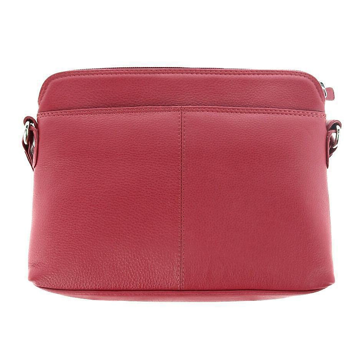 CTM® Women's Leather Shoulder Bag Purse with Side Organizer, Merlot