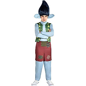 Party City Branch Halloween Costume for Boys, Trolls World Tour, 3-4T, Includes Jumpsuit and Headpiece with Wig