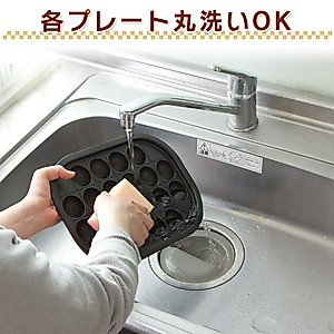 IRIS OHYAMA takoyaki 2WAY plate Red ITY-20WA-R