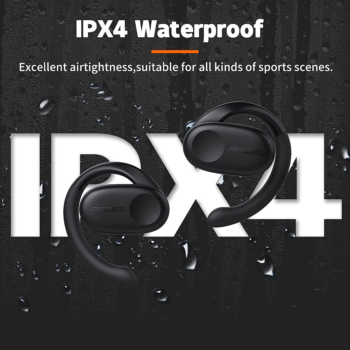 FREEDOTS. Open-Ear Earbuds, Wireless Ear Bluetooth Sport Headphones, Sweat Resistant Lightweight Open Earbud Headphones for Workouts and Running, Compatible with Apple & Android