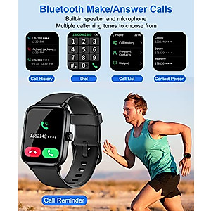Smart Watch for Men Women with Bluetooth Call, Alexa Built-in1.8 DIY Dial with Blood Oxygen Heart Rate Sleep Fitness Tracker Notification Weather 100 Sport Modes Smartwatch for Android iOS Phone