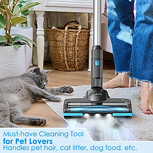 Oraimo Stick Vacuum, Cordless Vacuum Cleaner with Self-Standing, Cordless Stick Vacuum with 35 Mins Runtime Detachable Battery, 6 in 1 Lightweight Vacuum with LED for Hardwood Floor Carpet Marble Tile