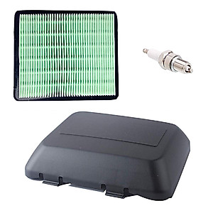 Air Filter 17211-ZL8-023 and Cover 17231-Z0L-050 Kit, Compatible With GCV160 GCV190 GC160 GC190 Engine HRB216 HRB217 HRR216 HRS216 HRT216 Motor Pressure Washer Push Lawn Mower with Spark Plug (3 Pcs)