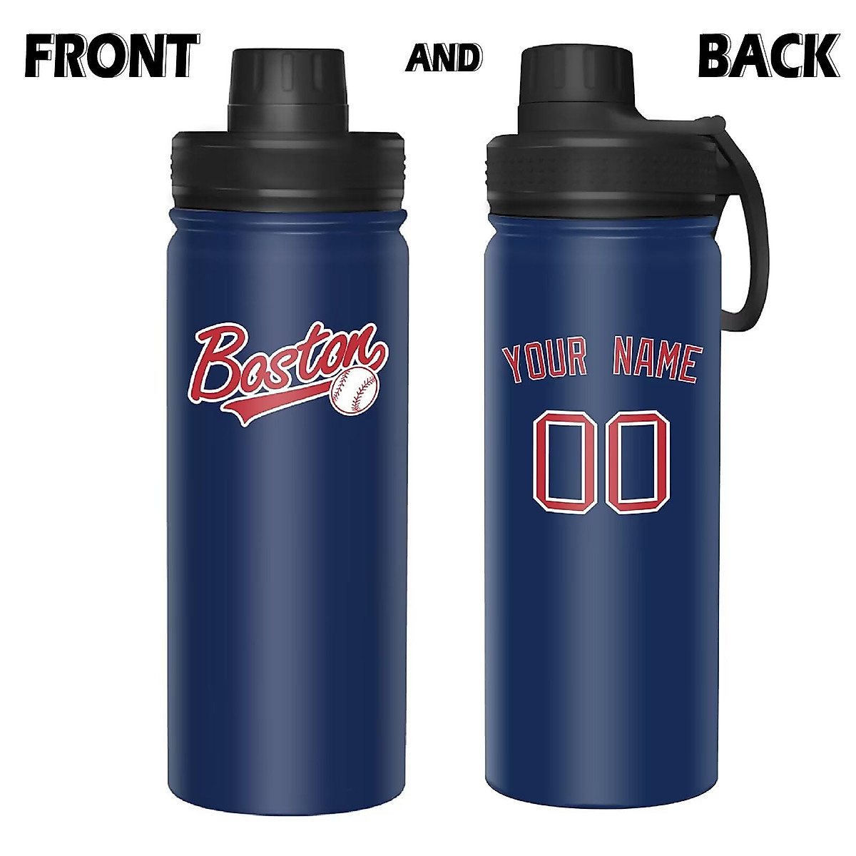 ANTKING Boston Tumbler Travel Mug Coffee Cup Custom Name Number for Men Women Youth Gifts