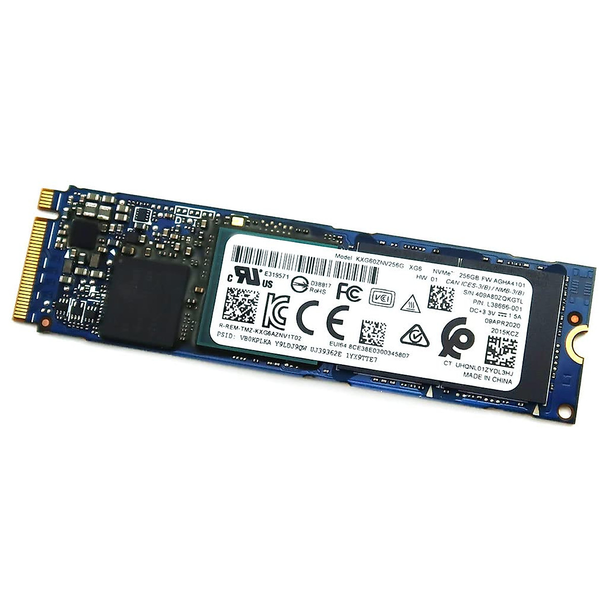 Solid State Drive L38666-001 Compatible Replacement Spare Part for HP Kioxia XG6 KXG60ZNV256G 256GB M.2 2280 NVMe PCI-Express 3.0 x4 SSD