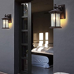ZPTECH Outdoor wall light 32CM Transparent Glass Outdoor Wall Sconce Lights IP65 Waterproof Landscape Wall Lights Aluminum Home Villa Porch Garden Exterior Wall Lamps Rustic Courtyard Terrace Wall Dec