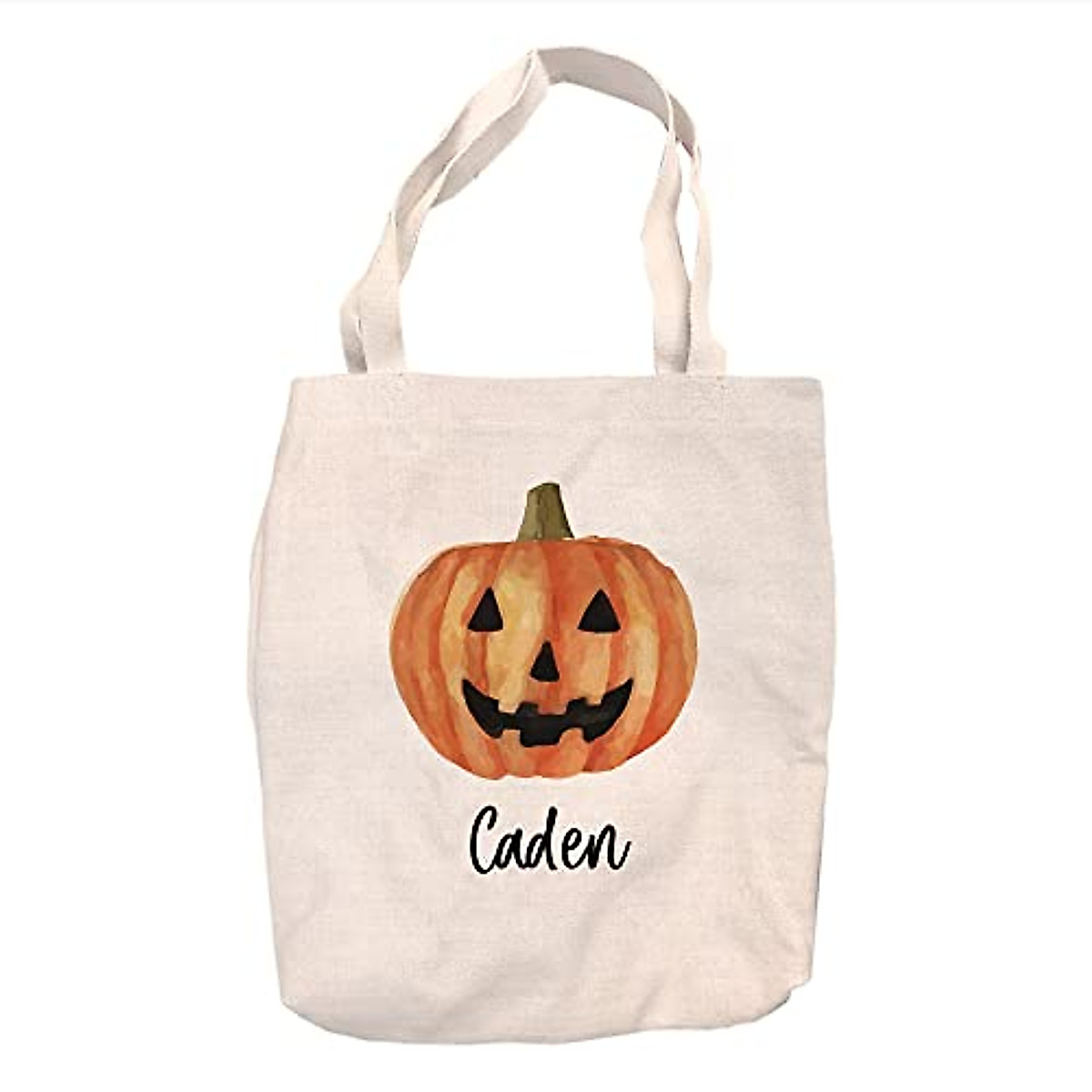 Pattern Pop - Personalized Halloween Tote Bag - Graphic Canvas Tote Bag - Personalized Candy Bag for Trick or Treat - 16” x 14.5” - Jack o’ Lantern