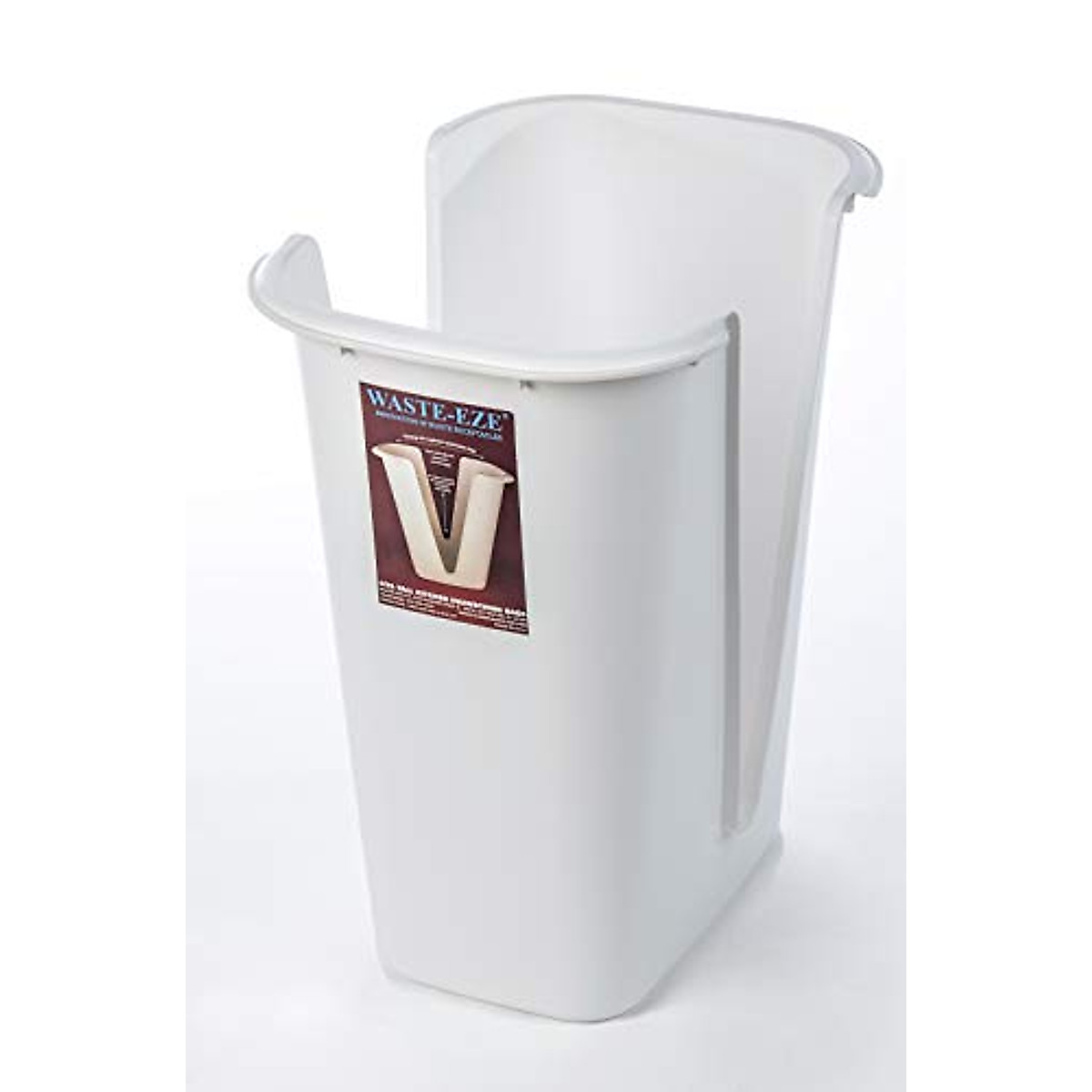 Waste-Eze; Adaptive,13 Gallon Kitchen/Office Trash Can, with Ergonomic, Easy-to-Use Design and Made in The U.S.A. - White