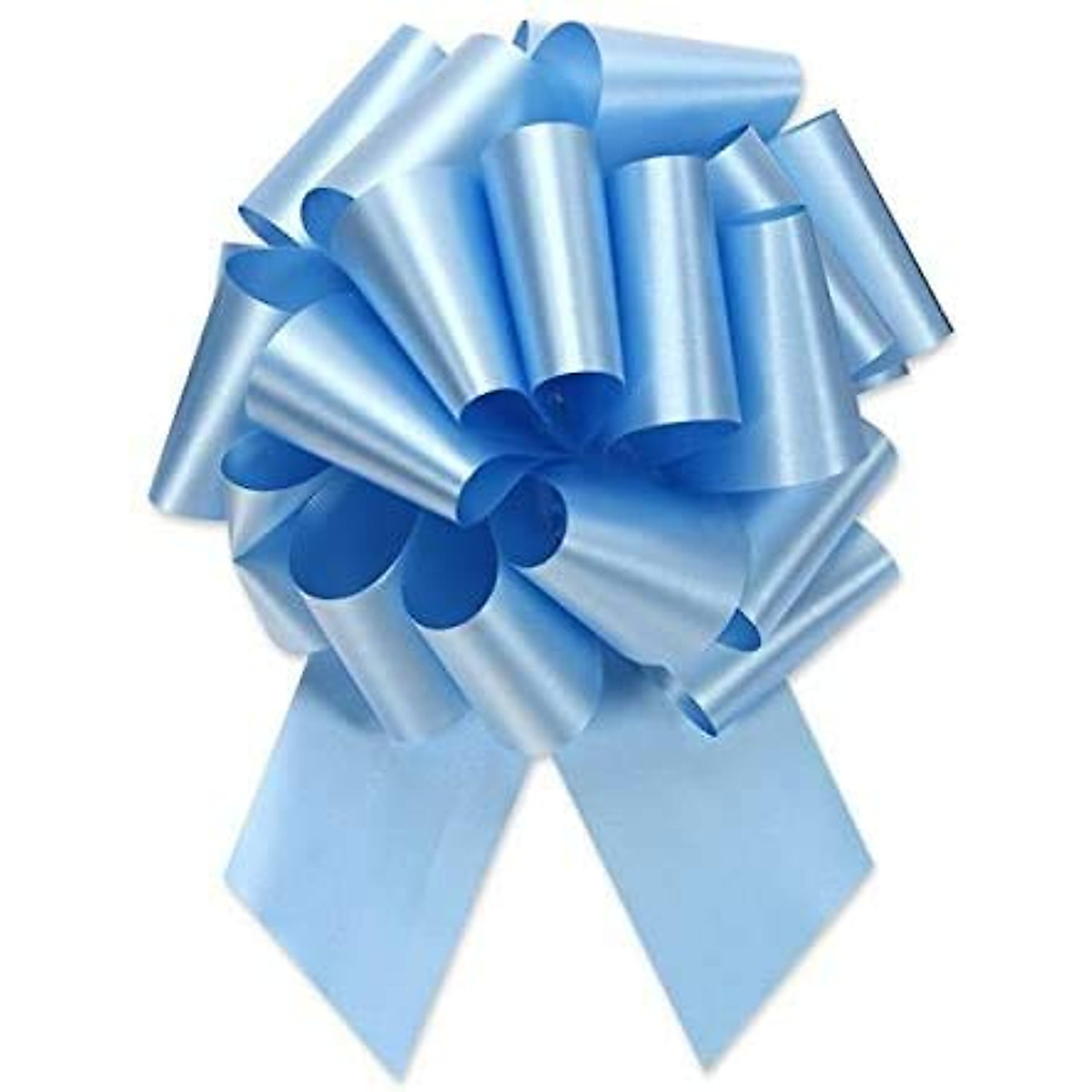 Extra Large Light Blue Gift Wrap Pull Bows - 8" Wide, XL Light Blue Ribbon Big Pull Flower Bows for Baby Shower and Birthday Gifts and Presents, Set of 4 (Light Blue)
